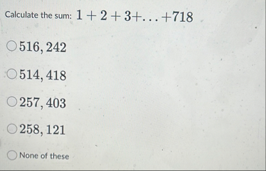 Solved Calculate the sum: | Chegg.com