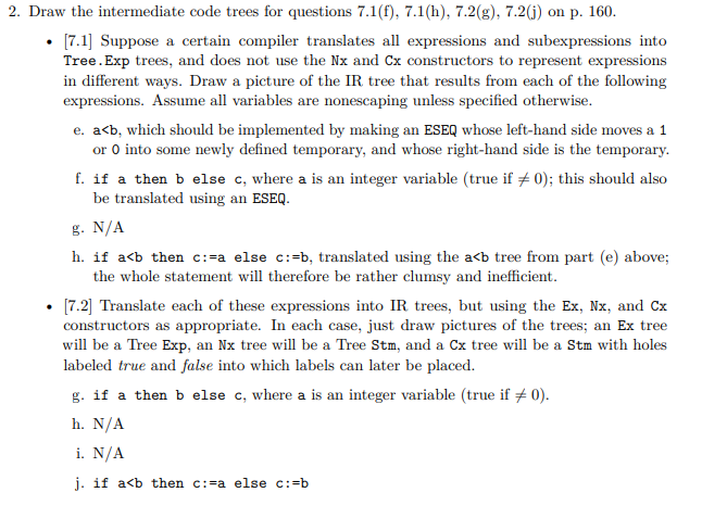 Solved Draw the intermediate code trees for questions | Chegg.com