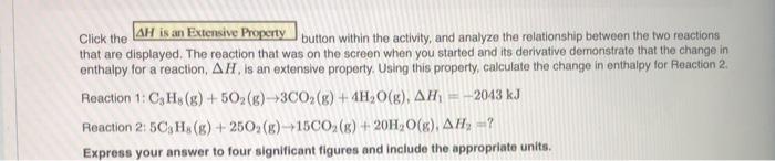 Solved Click the AH is an Extensive Property button within | Chegg.com