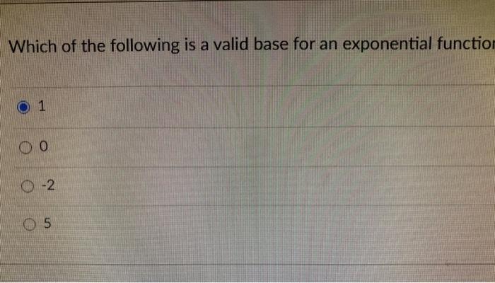 Solved Which of the following is a valid base for an | Chegg.com