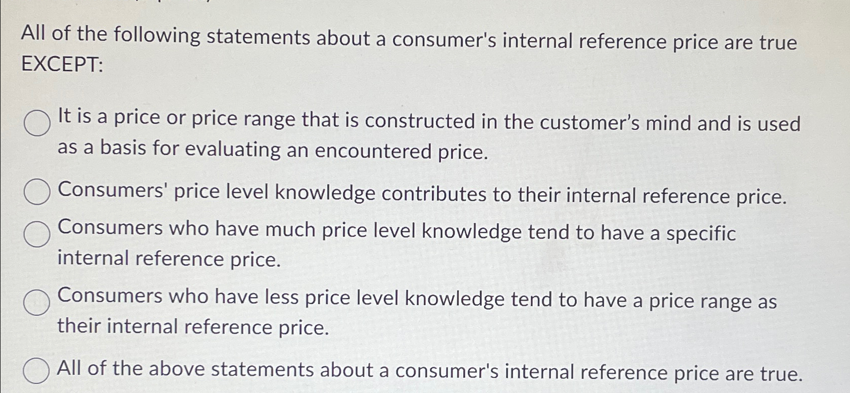 Solved All of the following statements about a consumer's | Chegg.com