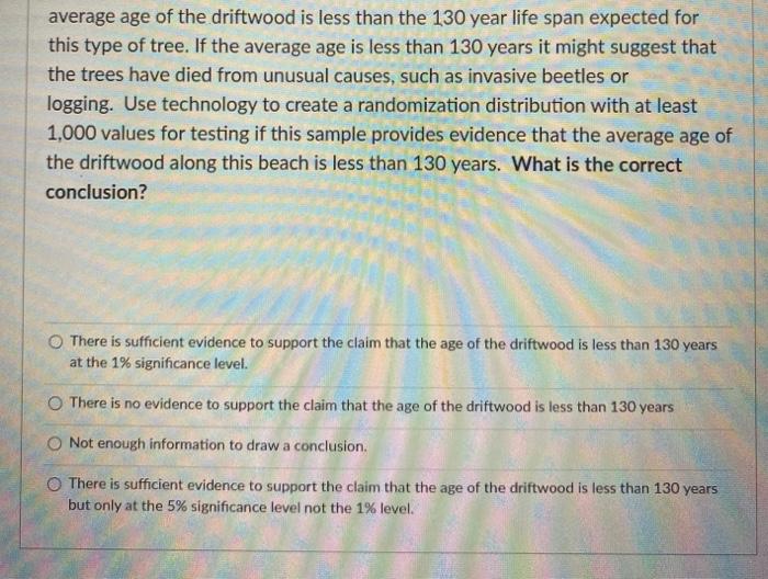 Solved A certain species of tree has an average life span of | Chegg.com