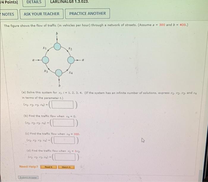 Solved The figure shows the flow of traffic (in vehicles per | Chegg.com