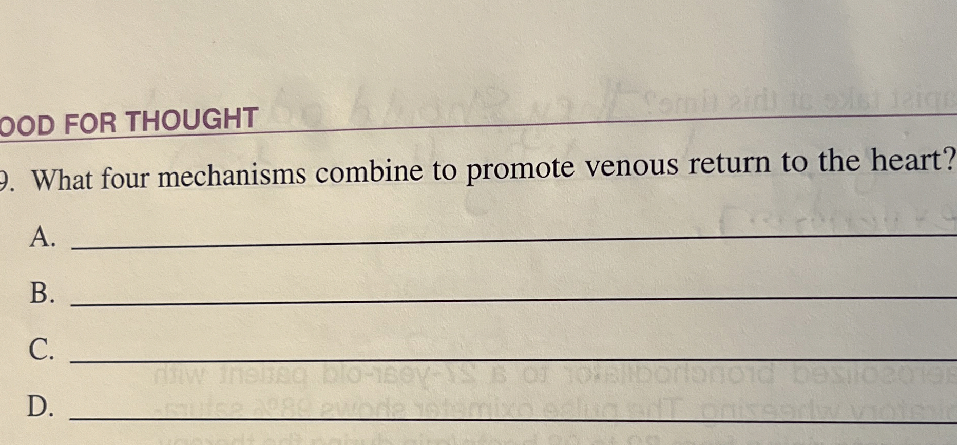 Solved OOD FOR THOUGHTWhat four mechanisms combine to | Chegg.com