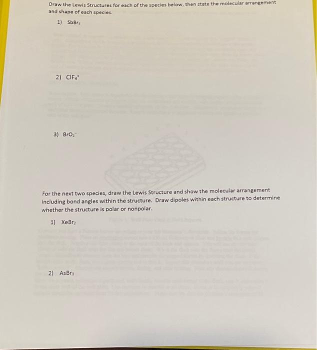 Solved 3) BrO2− For the next two species, draw the Lewis | Chegg.com