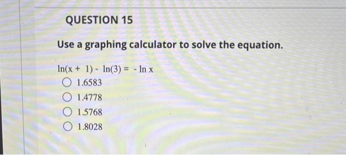 Solved Use a graphing calculator to solve the equation. | Chegg.com