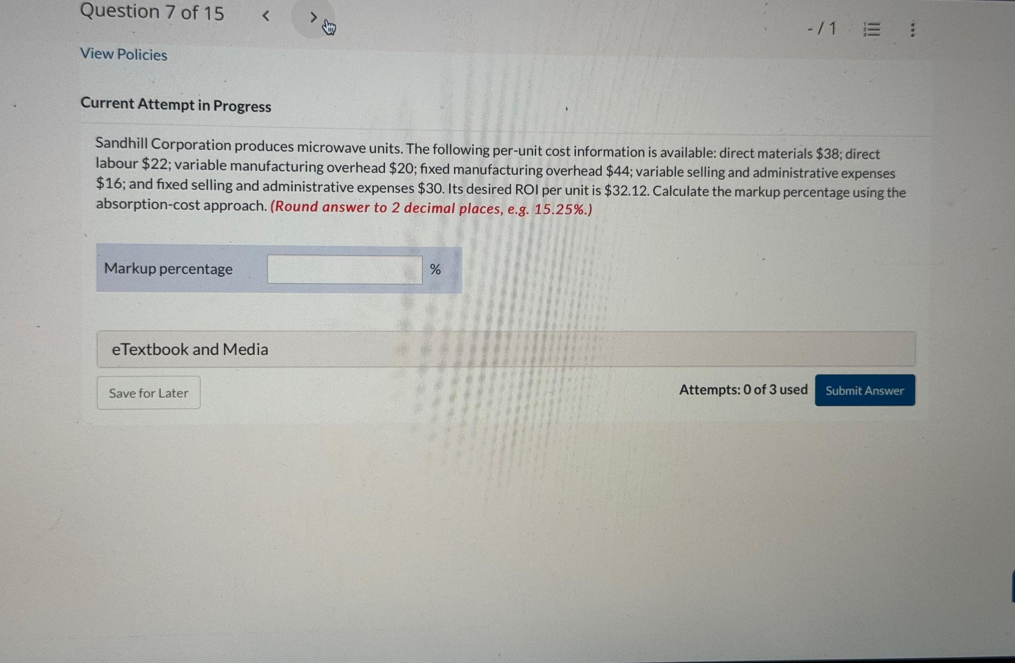 Solved Question 7 of 15-1View PoliciesCurrent Attempt in | Chegg.com Solved Question 7 of 15-1View PoliciesCurrent Attempt in | Chegg.com