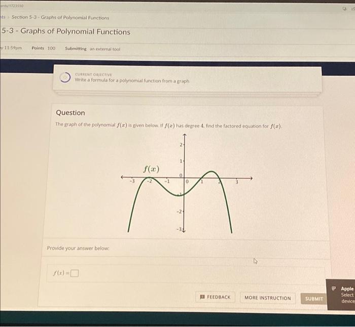 Solved ents/1723550 nts> Section 5-3 - Graphs of Polynomial | Chegg.com