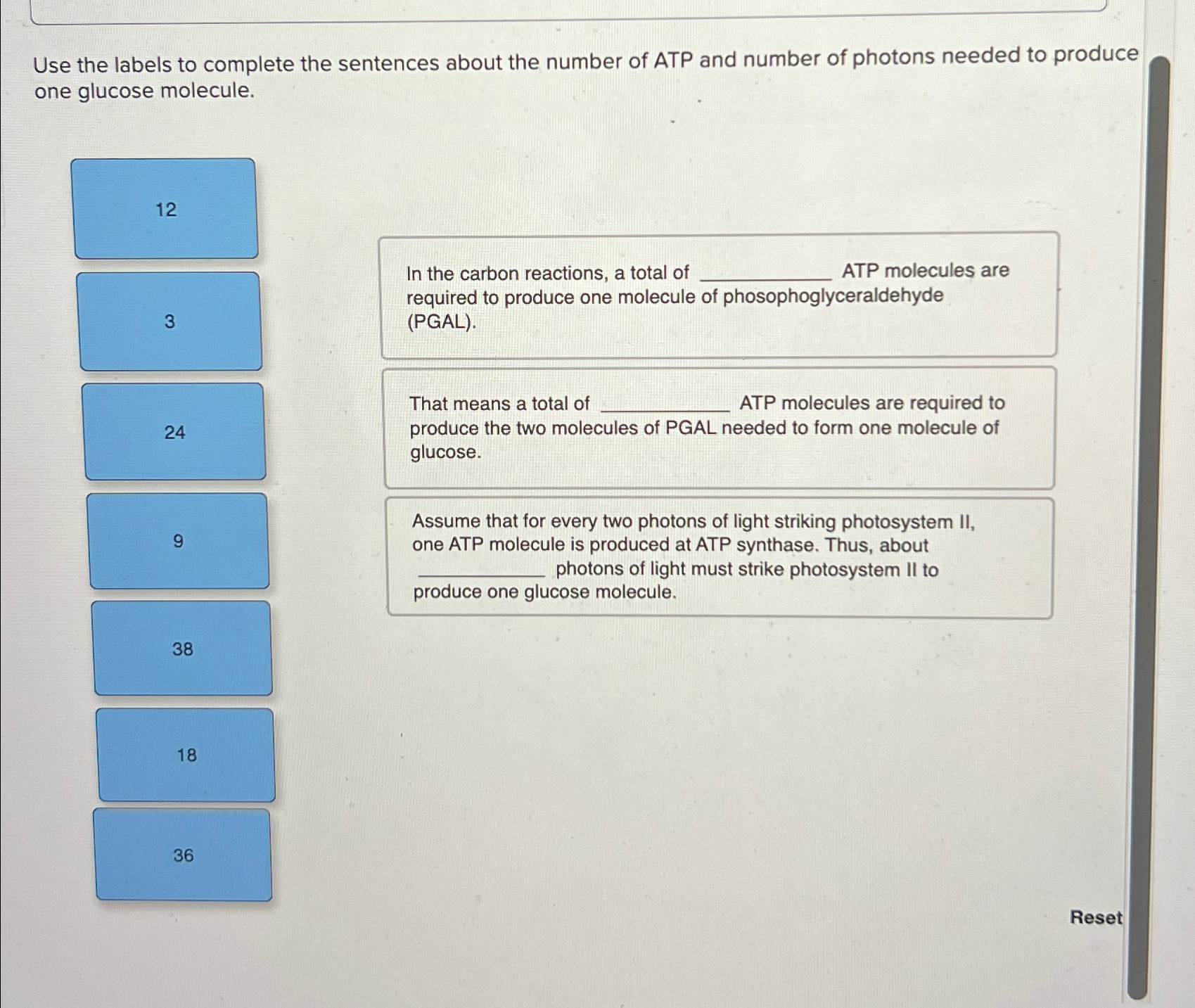 Solved Use the labels to complete the sentences about the | Chegg.com