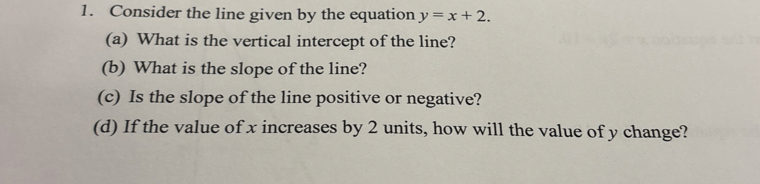Solved Consider the line given by the equation y=x+2.(a) | Chegg.com