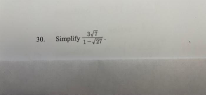Solved 30. Simplify 377 1-27 | Chegg.com