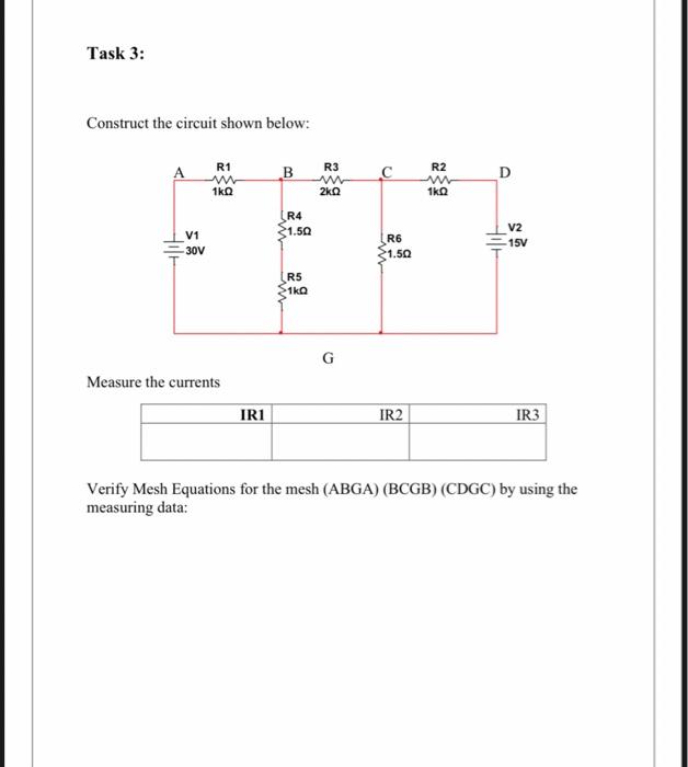 Solved Construct the circuit shown below: Measure the | Chegg.com