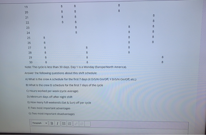 Solved DO The table below shows a typical three-shift | Chegg.com