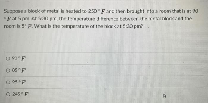 Solved a A small metal bar, whose initial temperature is | Chegg.com