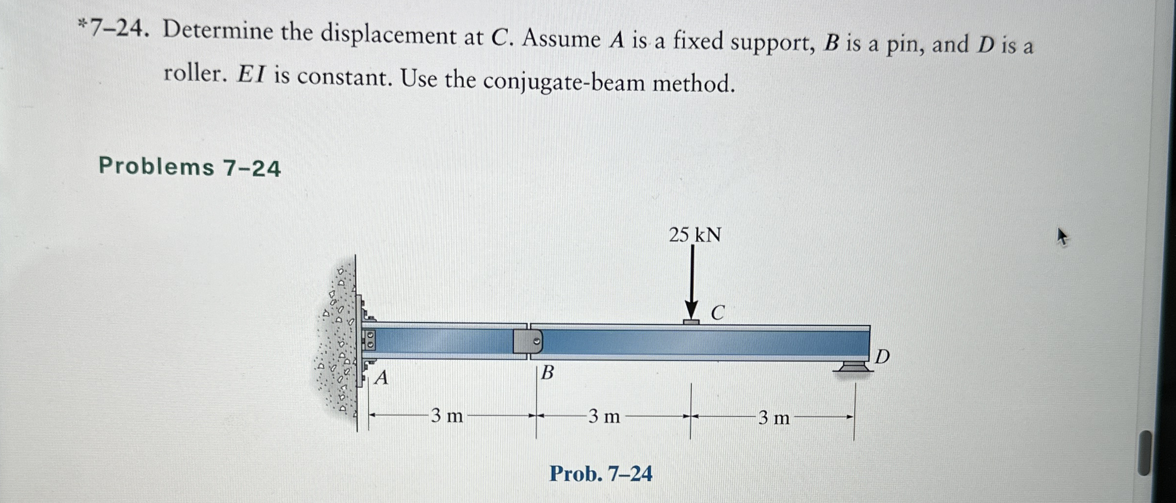 Solved For the beam and loading for Text Problem 7-24, | Chegg.com