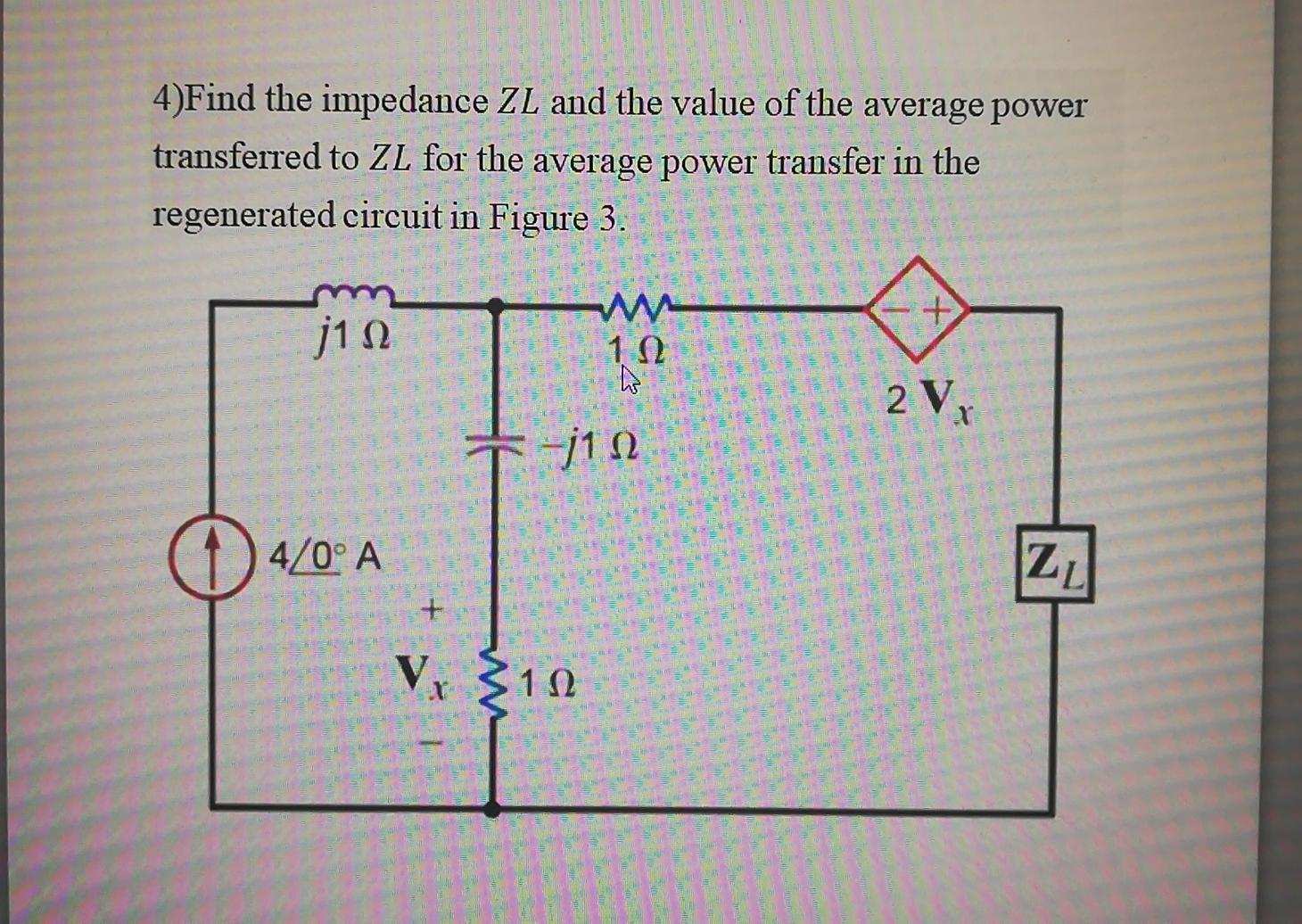 Solved 4)Find the impedance ZL and the value of the average | Chegg.com