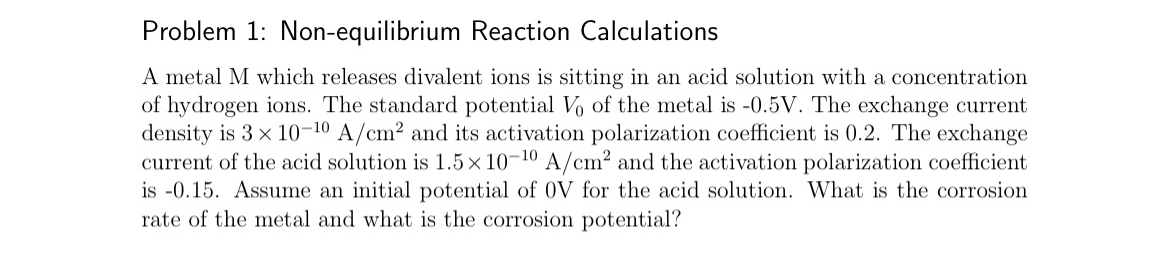 Solved Problem 1: Non-equilibrium Reaction CalculationsA | Chegg.com