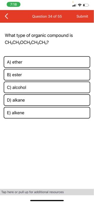 Solved What type of organic compound is CH3CH2OCH2CH2CH3 ? | Chegg.com