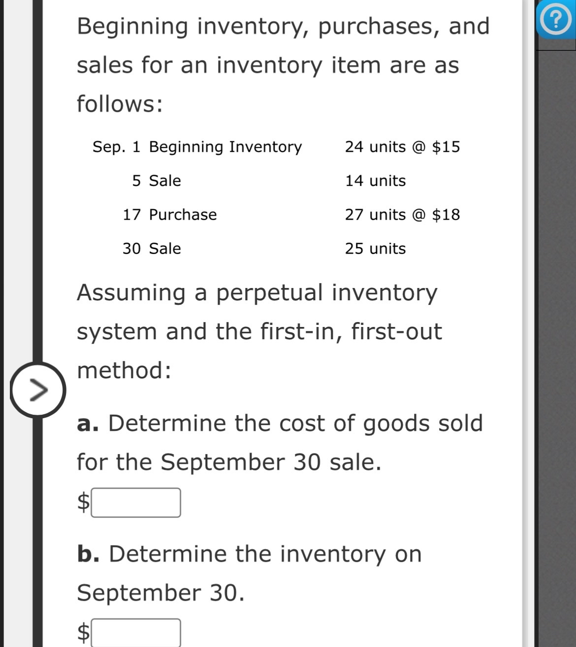 Solved Beginning inventory, purchases, and sales for an | Chegg.com