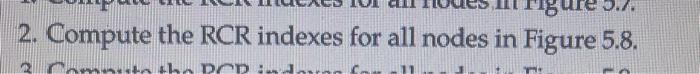 Solved 2. Compute the RCR indexes for all nodes in Figure | Chegg.com
