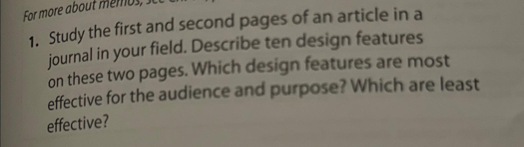 Solved Study the first and second pages of an article in a | Chegg.com