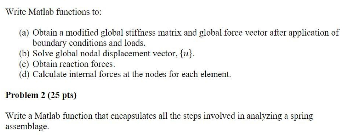 Solved Write Matlab functions to:(a) ﻿Obtain a modified | Chegg.com