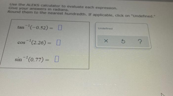 Solved Use the ALEKS calculator to evaluate each expression. | Chegg.com
