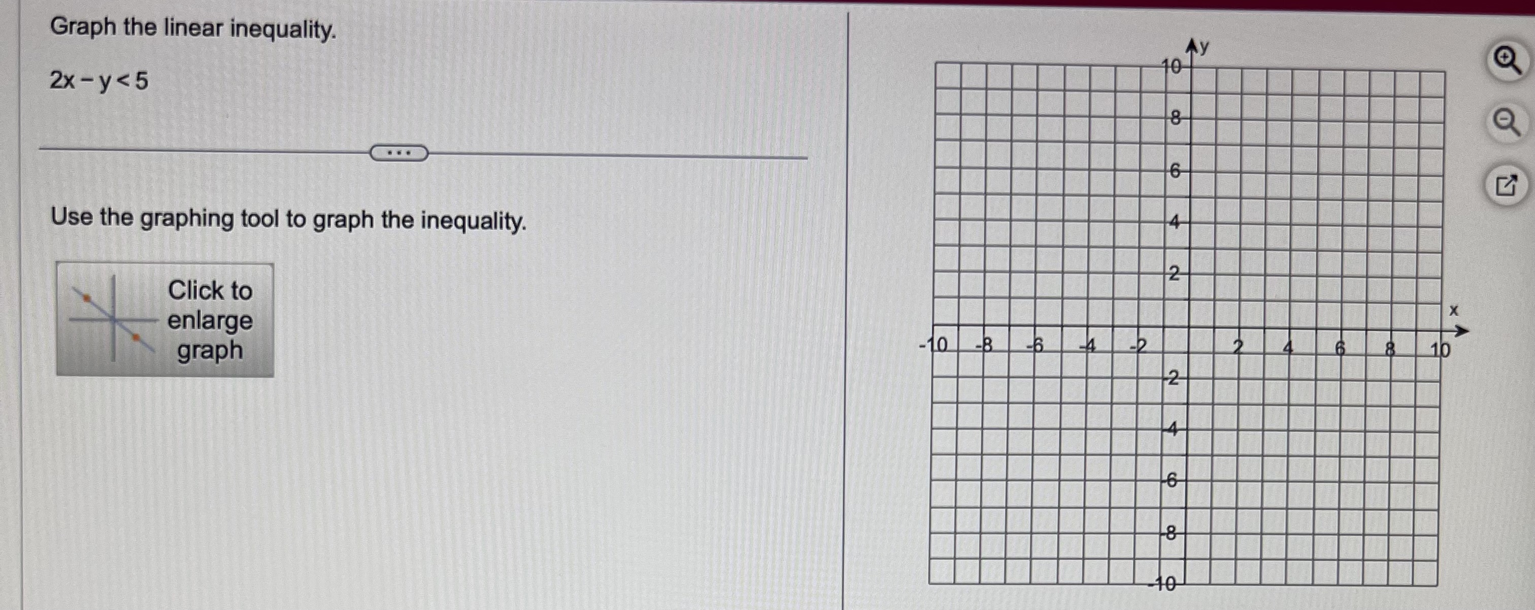 Solved Graph the linear inequality.2x-y
