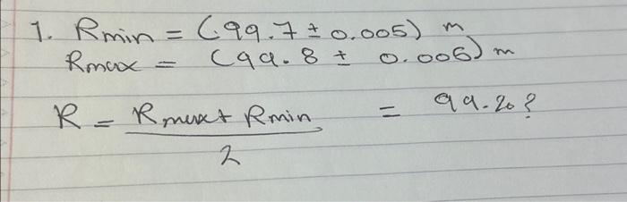 Solved 1Rmin c99.770.005) Rmax C99.8 + Ro Rmurt Rmin 2 = P m | Chegg.com