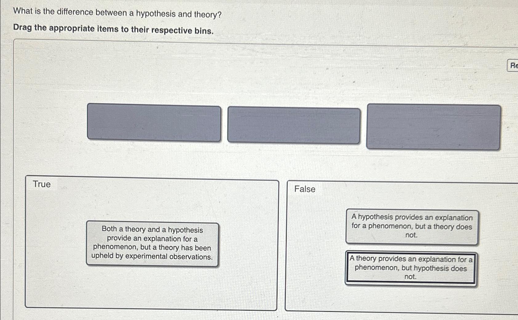 Solved What is the difference between a hypothesis and | Chegg.com