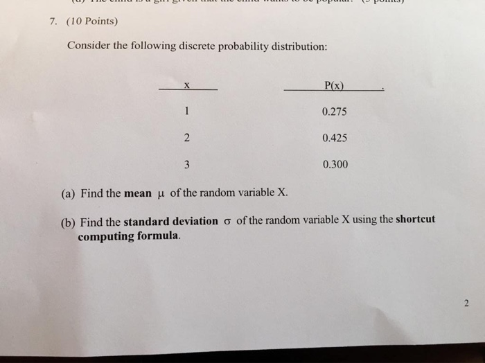 Solved 7. (10 Points) Consider the following discrete | Chegg.com