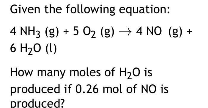 Solved Given the following equation: 4NH3( g)+5O2( | Chegg.com