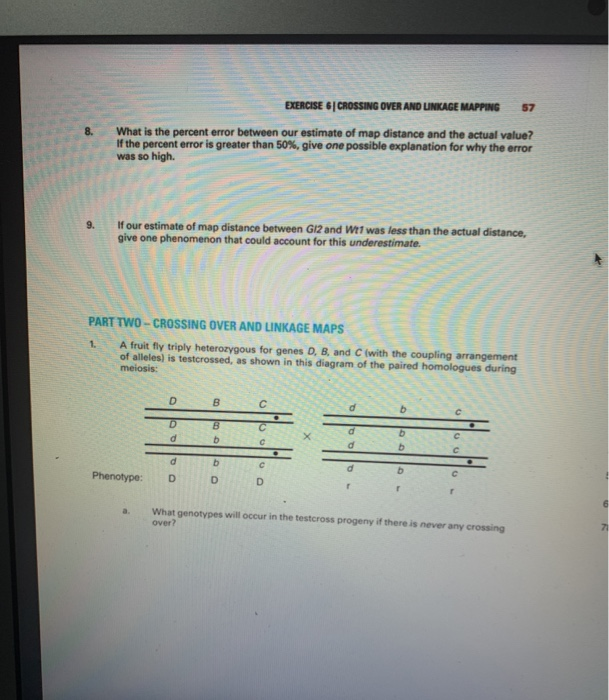 Solved EXERCISE | CROSSING OVER AND LINKAGE MAPPING 57 What | Chegg.com