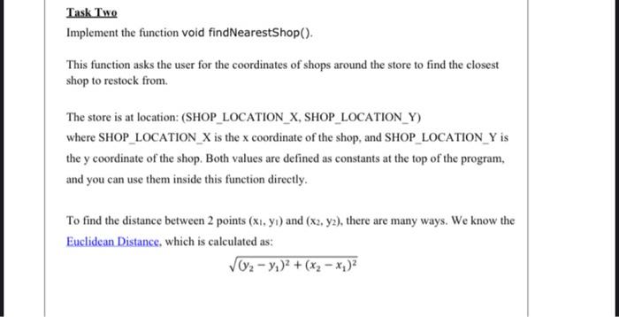 Solved Task Two Implement the function void | Chegg.com