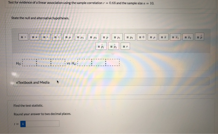 Solved Test for evidence of a linear association using the | Chegg.com