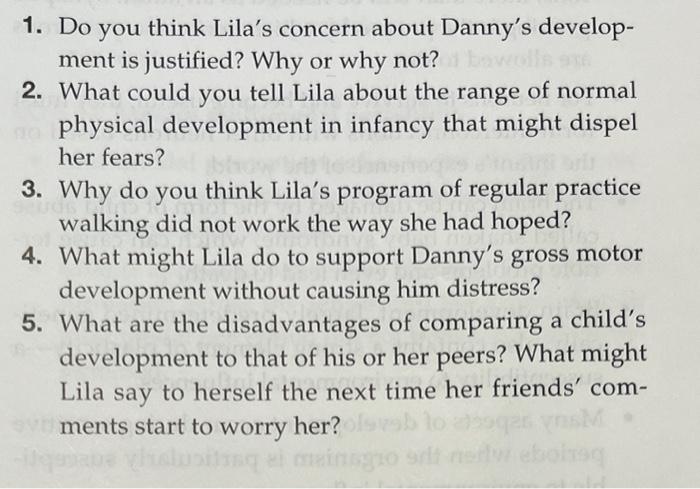 1. Do you think Lila's concern about Danny's | Chegg.com