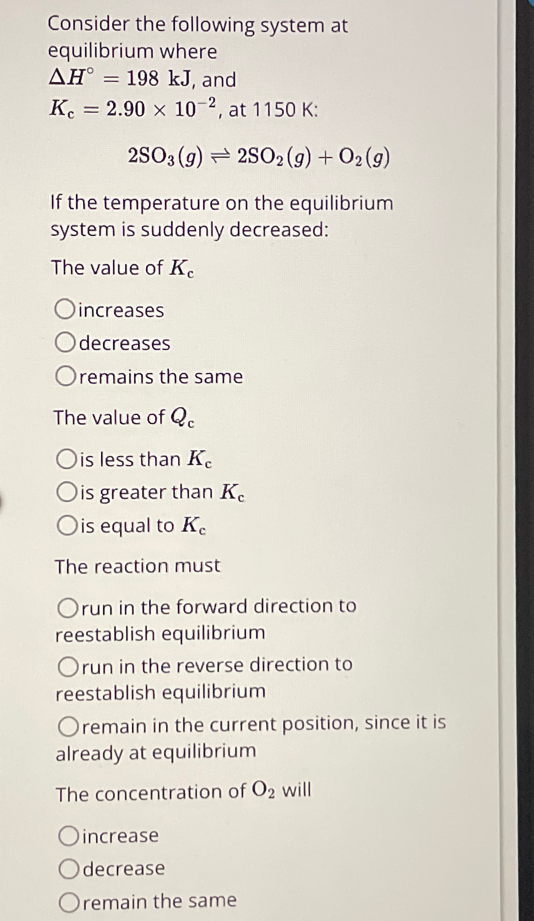 Solved Consider the following system at equilibrium | Chegg.com