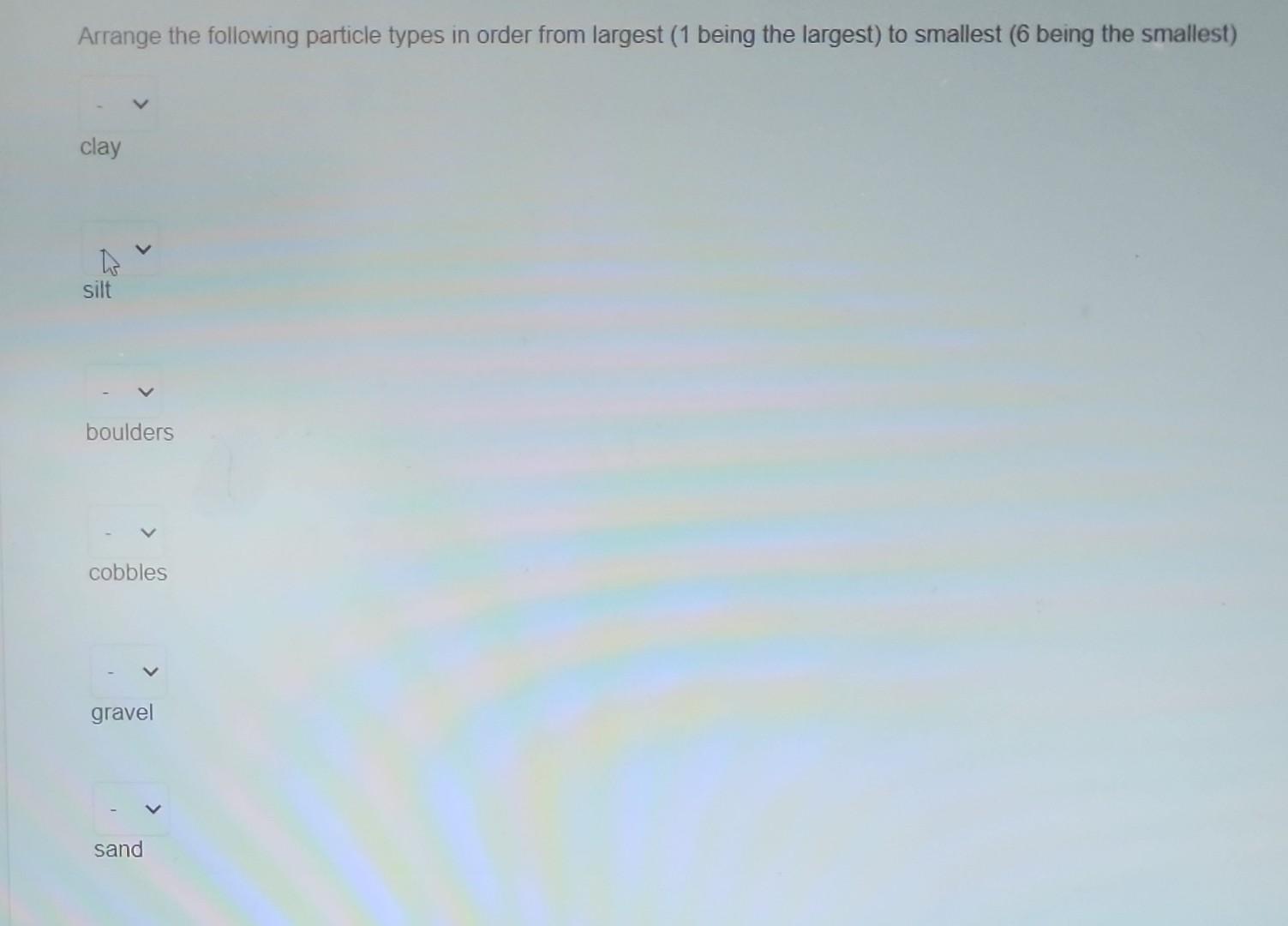 Solved Arrange the following particle types in order from | Chegg.com