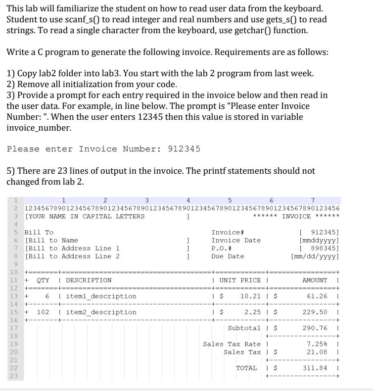 This lab will familiarize the student on how to read | Chegg.com