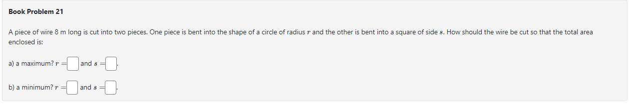 Solved A piece of wire 8 ﻿m long is cut into two pieces. One | Chegg.com