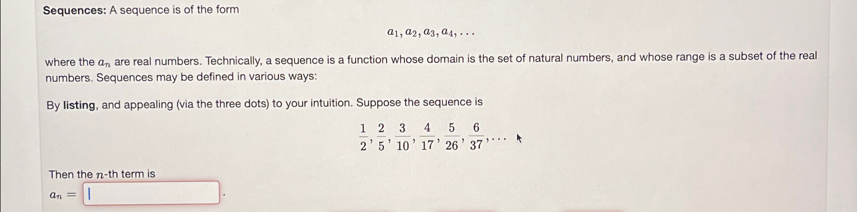 Solved Sequences: A sequence is of the | Chegg.com
