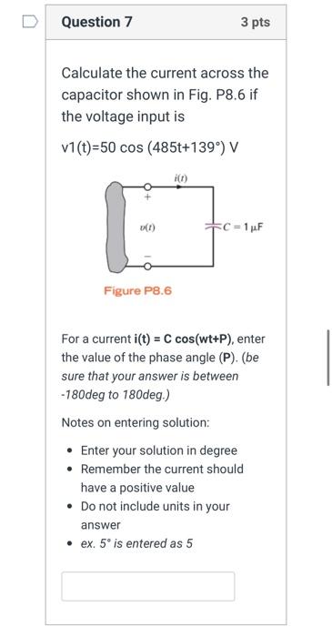 Solved Calculate the current across the capacitor shown in | Chegg.com
