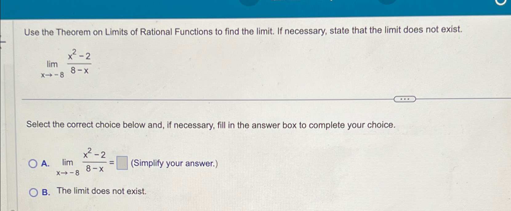 Solved Use the Theorem on Limits of Rational Functions to | Chegg.com
