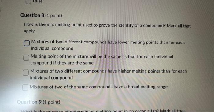 Solved How is the mix melting point used to prove the | Chegg.com