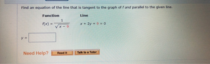 Solved Find an equation of the line that is tangent to the | Chegg.com