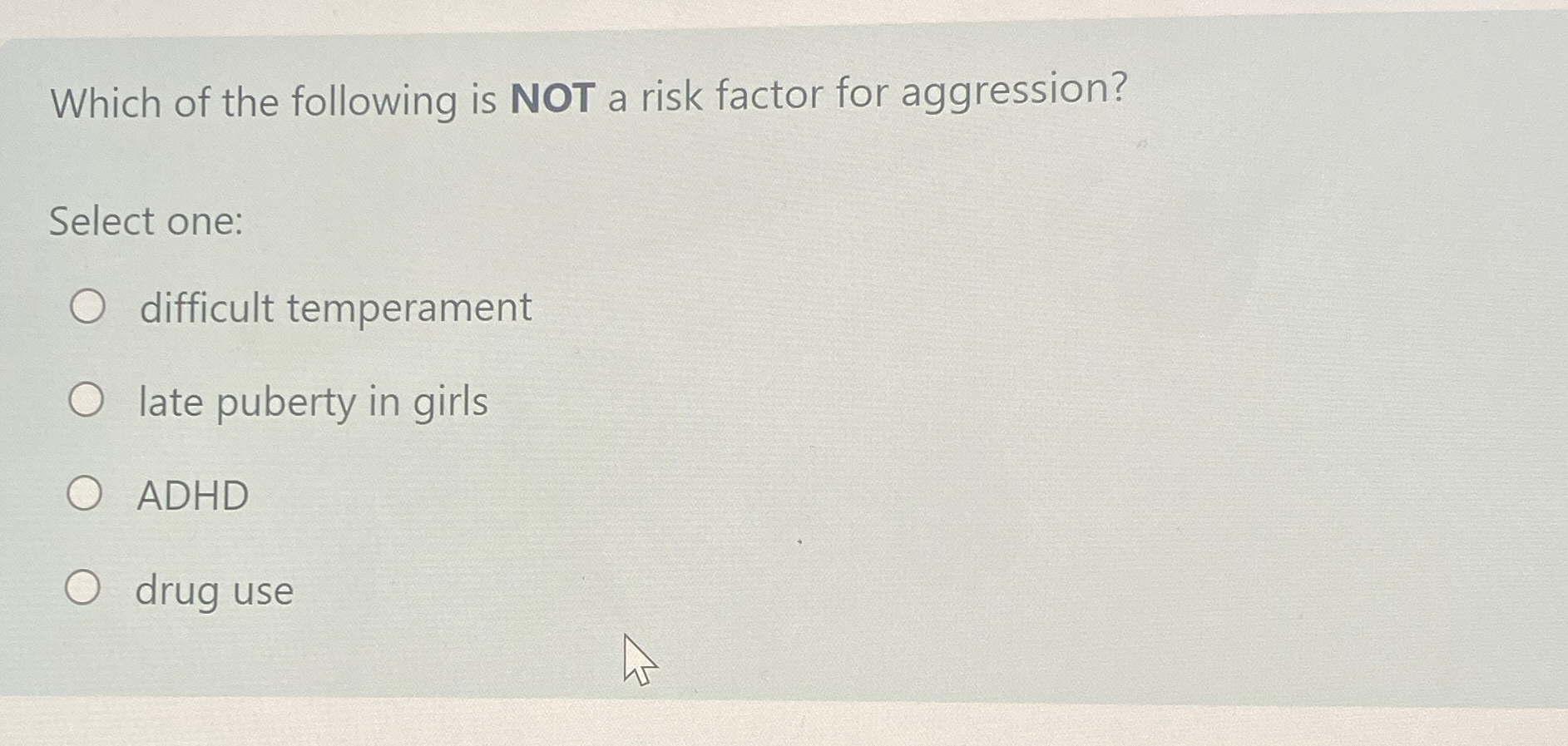 Solved Which of the following is NOT a risk factor for | Chegg.com