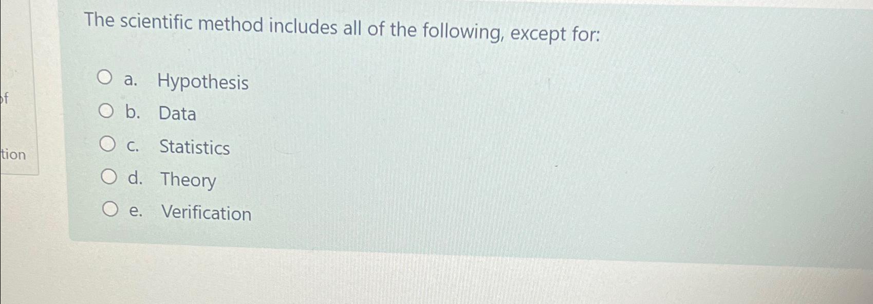 Solved The scientific method includes all of the following, | Chegg.com