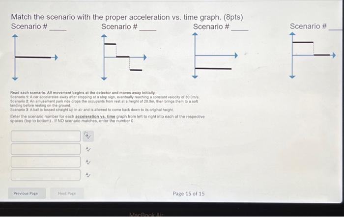 Solved Match the scenario with the proper acceleration vs. | Chegg.com