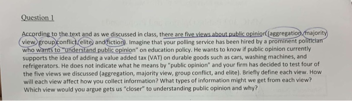 Solved Question 1 According to the text and as we discussed | Chegg.com