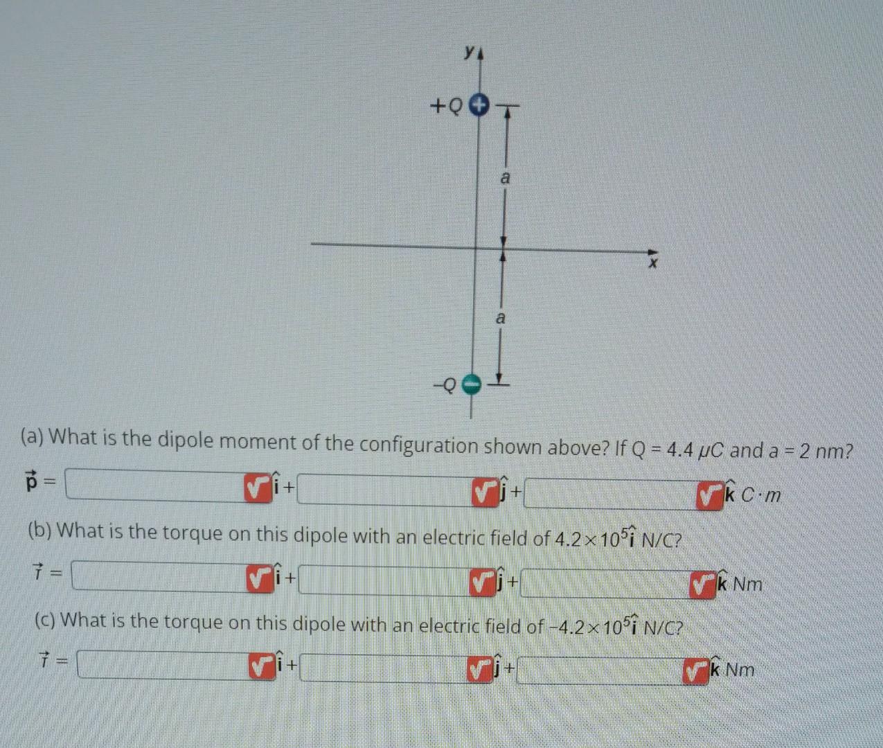 Solved (a) What is the dipole moment of the configuration | Chegg.com